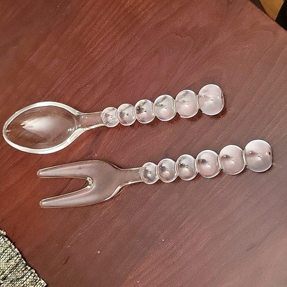 Source Unknown | Dining | Vintage Depression Clear Glass Fork Spoon ...